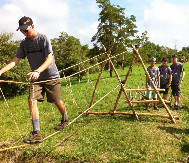 Double A-Frame Monkey Bridge – Pioneering Merit Badge Online Reference
